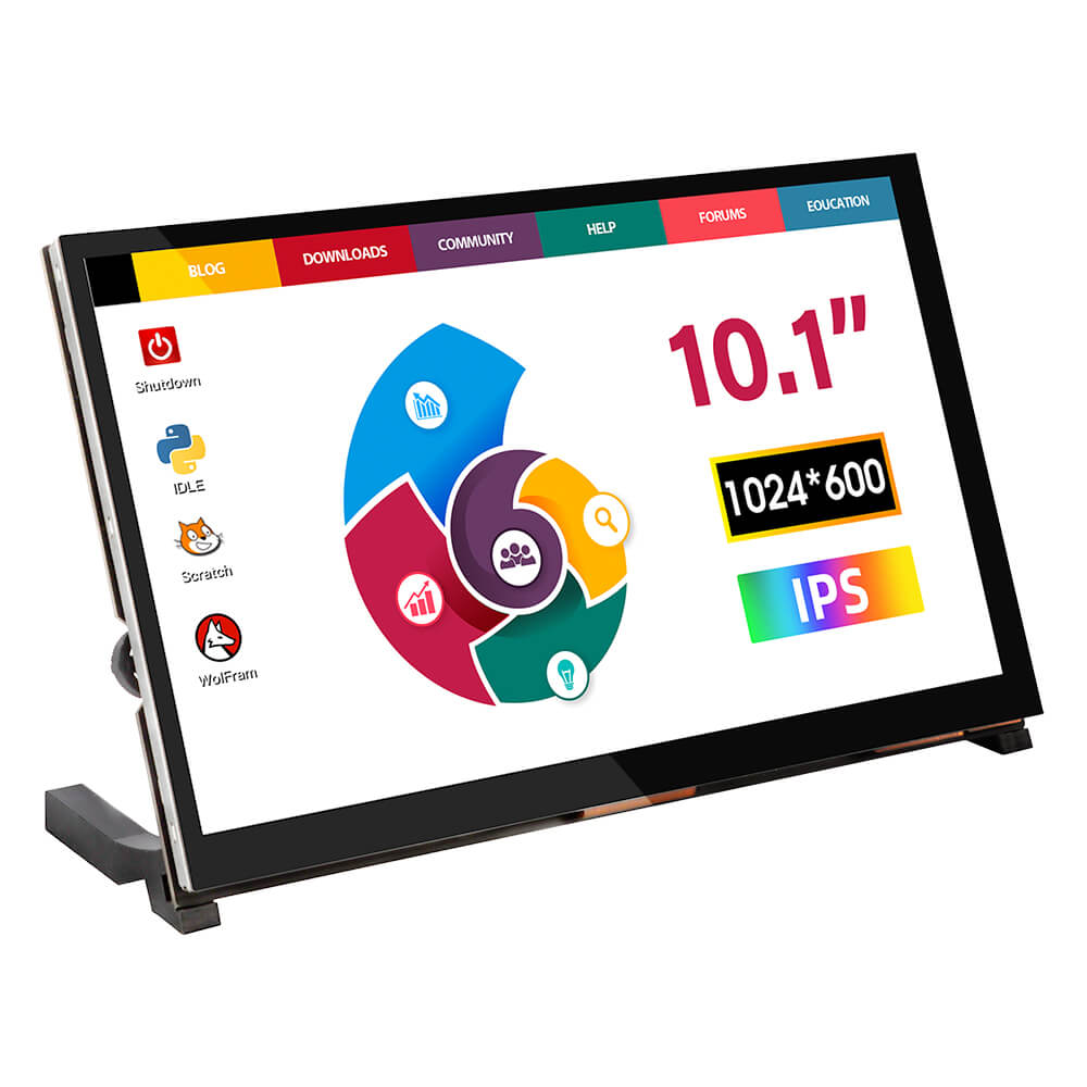 RC101S 10 inch 1024*600 IPS HDMI Capacitive Touch Monitor with Speaker ...