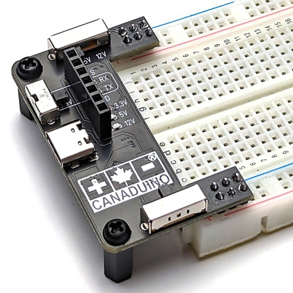 CANADUINO® Breadboard Power Supply 3.3V, 5V, 12V with USB TTL UART
