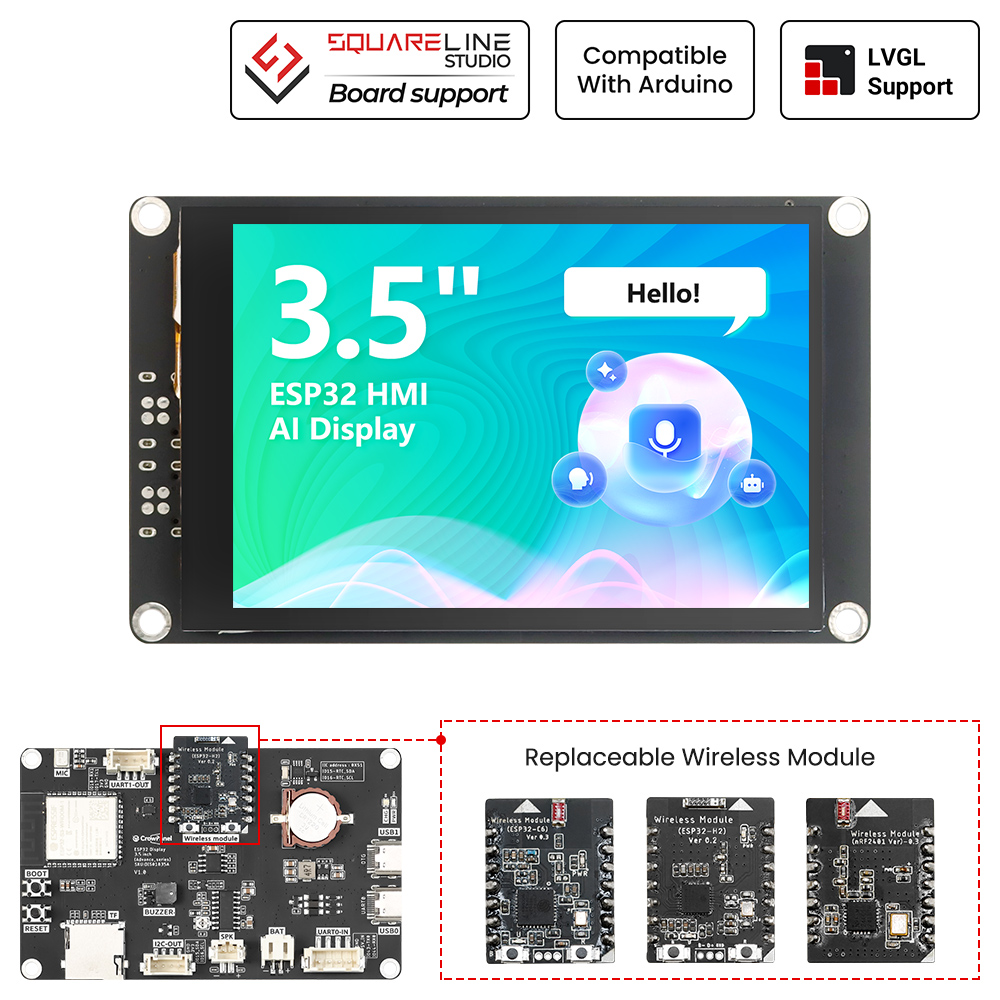 CrowPanel Advance 3.5-HMI ESP32 AI Display 320x240 Artificial Intelligent IPS Touch Screen ...