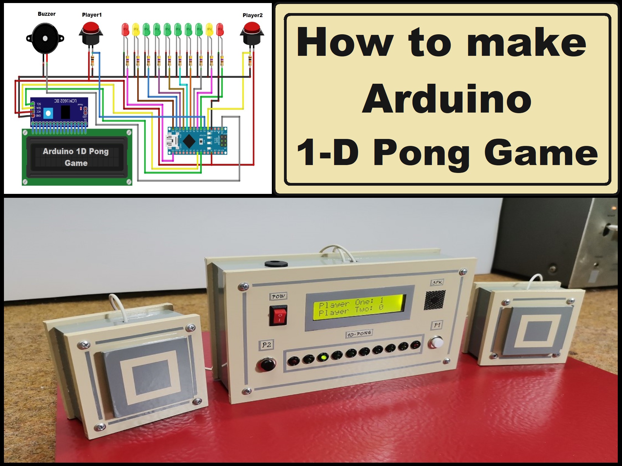 DIY addictive Arduino 1D Pong game