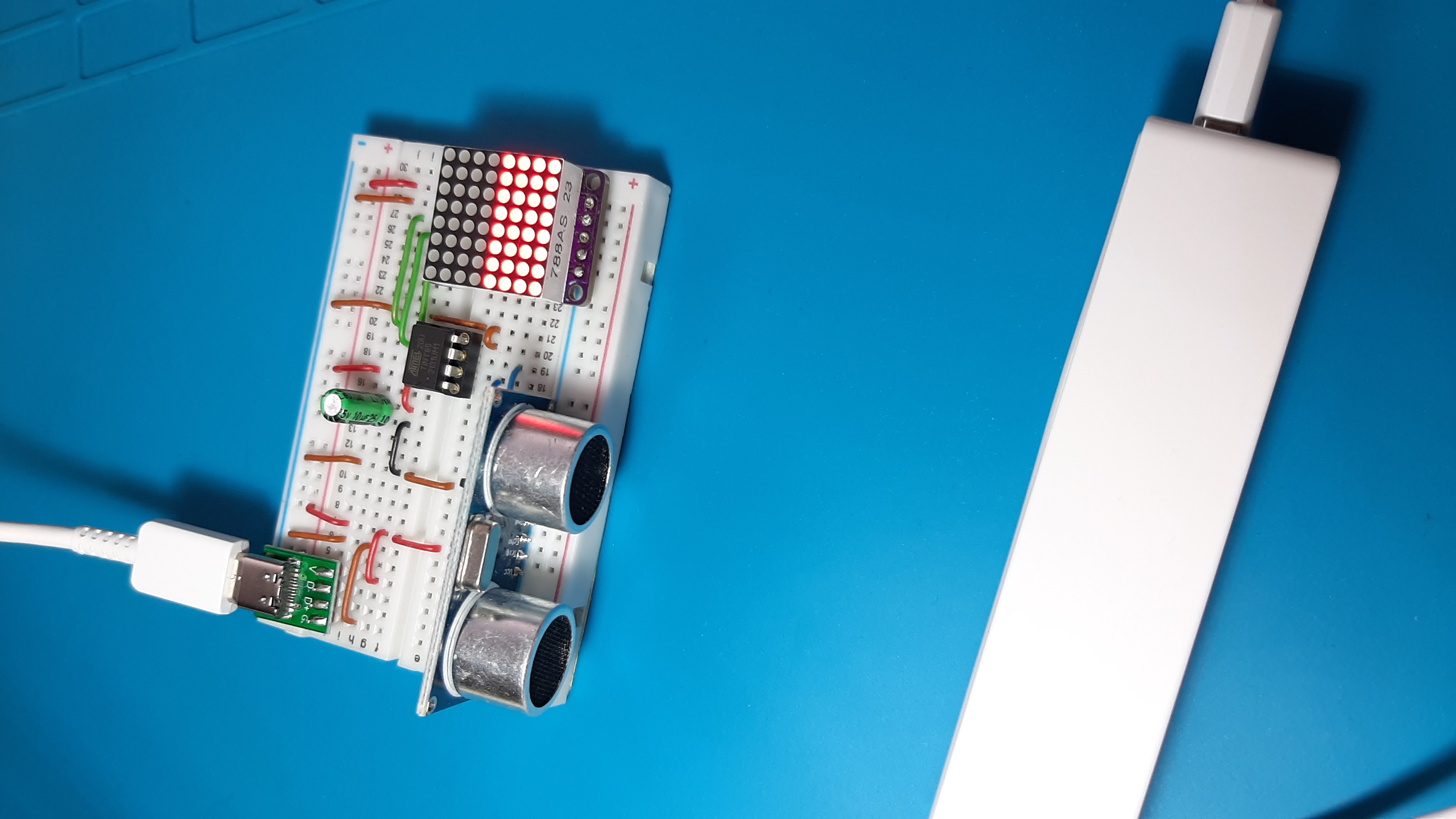 LED matrix distance indicator