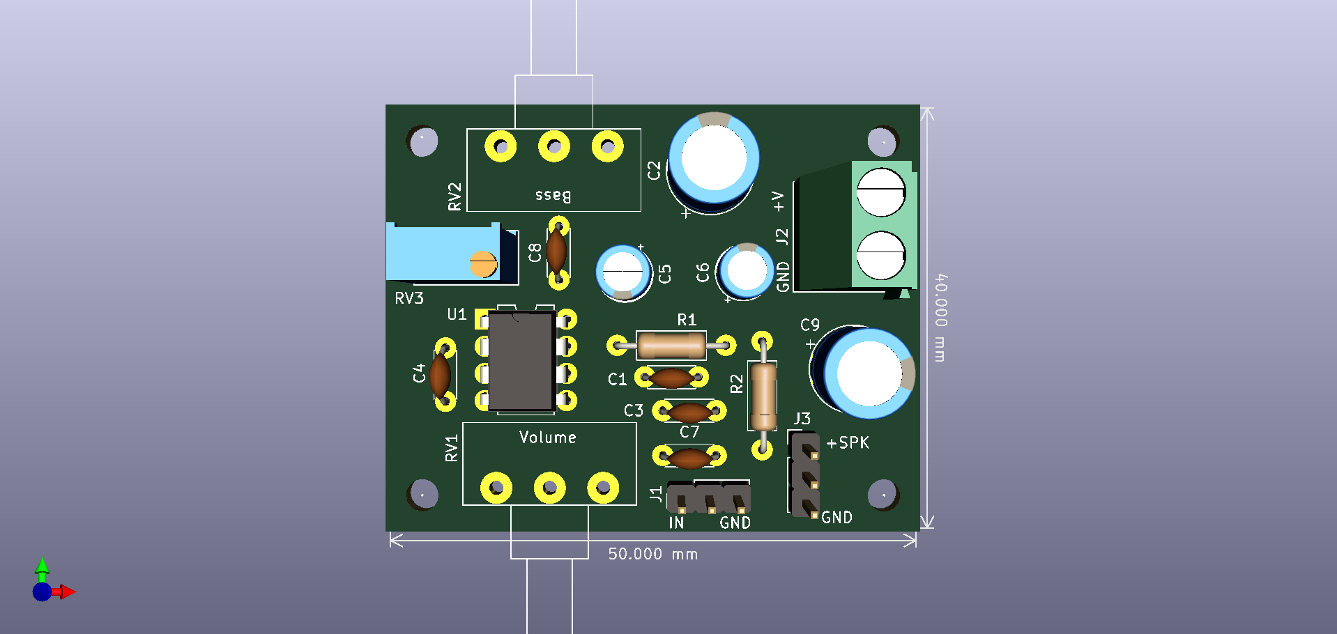 Audio amplifier with LM386 (and BASS boost)