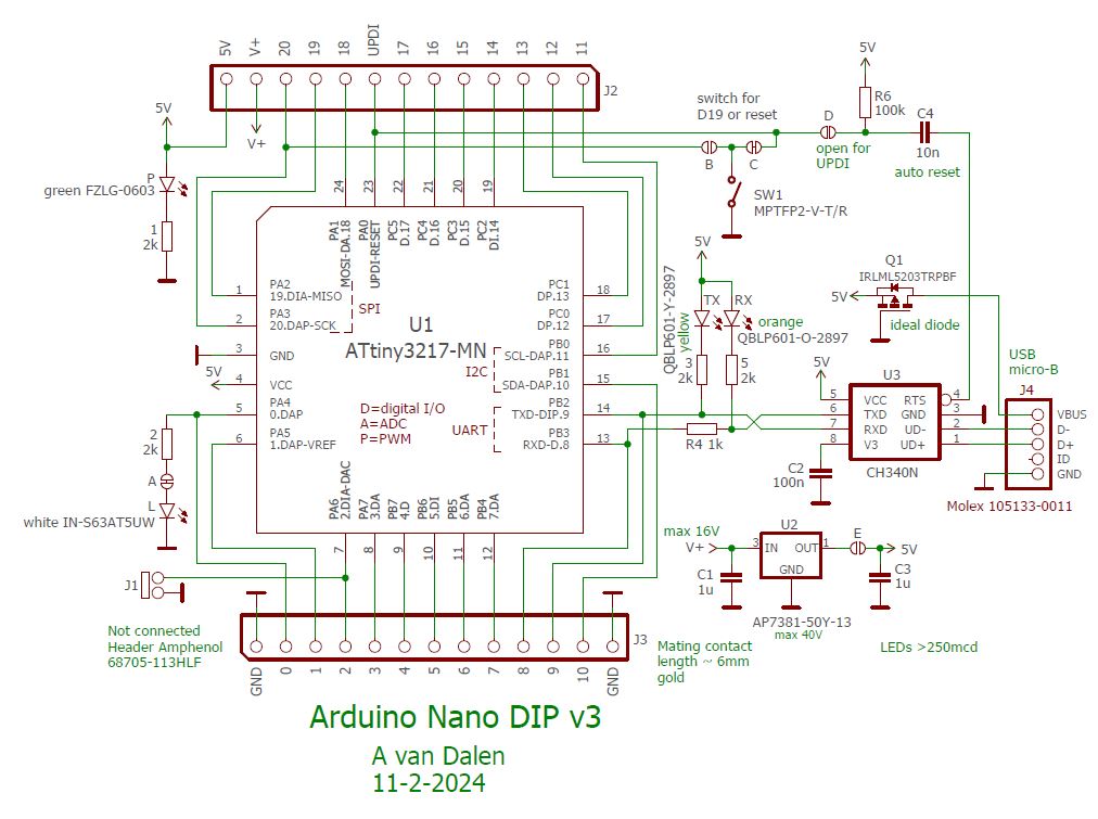 Nano DIP: the smallest complete Arduino board 33 x 10mm
