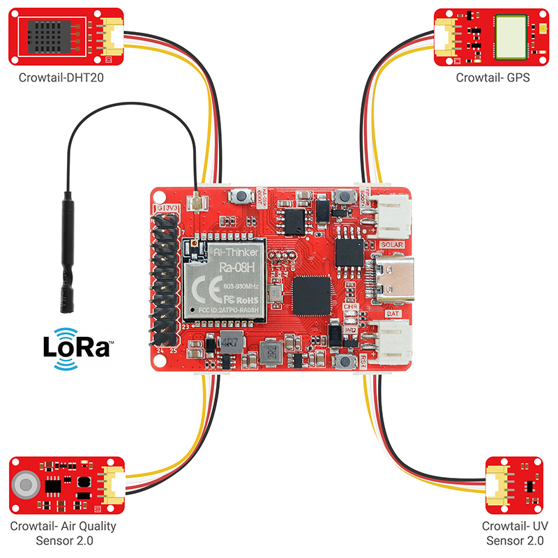 RA-08H LoRaWan Node Board with RP2040 Controller for Long Range ...