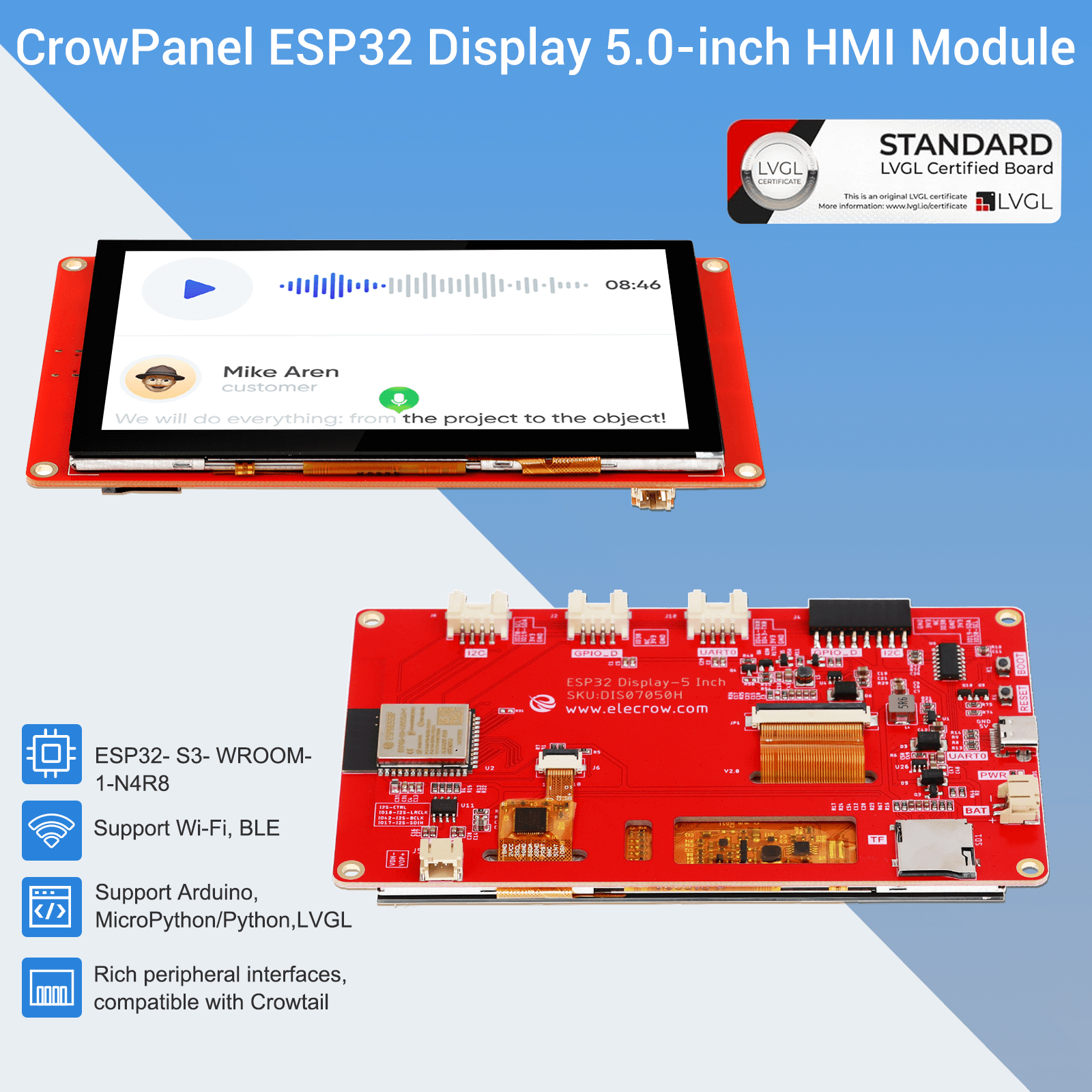 ESP32 display-5.0 Inch HMI Display 800x480 RGB TFT LCD Touch Screen ... ESP32 display-5.0 Inch HMI Display 800x480 RGB TFT LCD Touch Screen ...