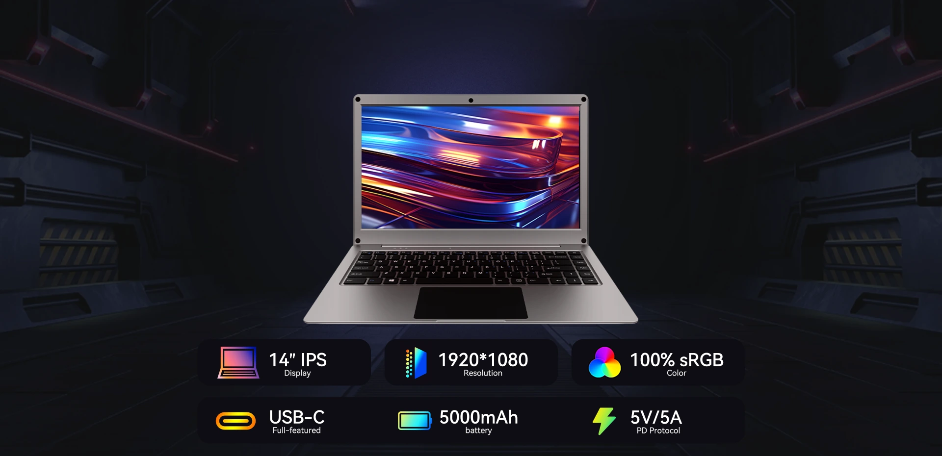 CrowView Note - Portable Monitor with Keyboard