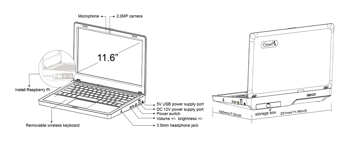 CrowPi2 is a Raspberry PI Notebook designed for education to learn ...